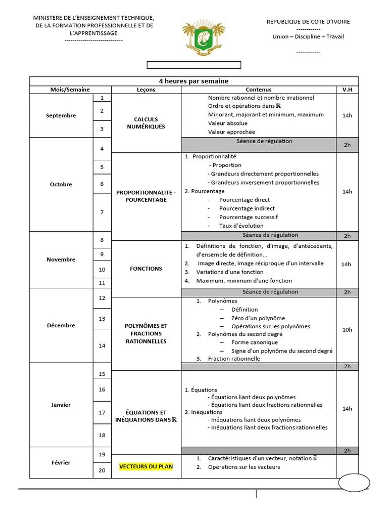 Progression Maths 2ndeg2 | PDF