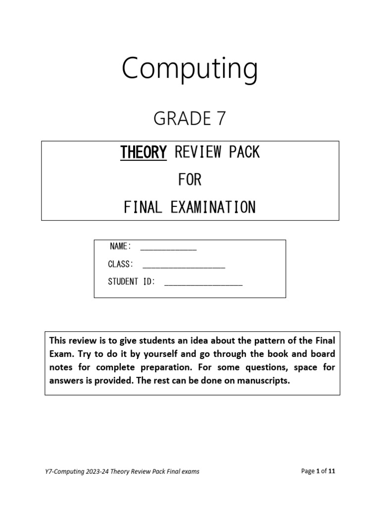 Theory Review Pack Final Term | PDF