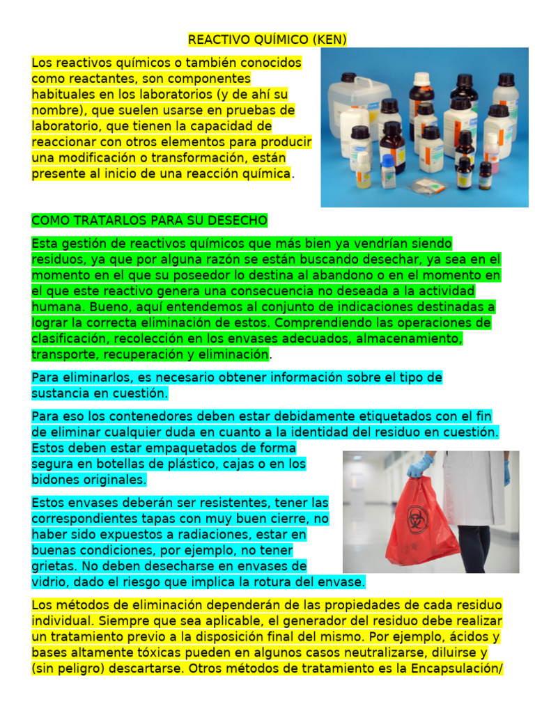Reactivo Químico | PDF