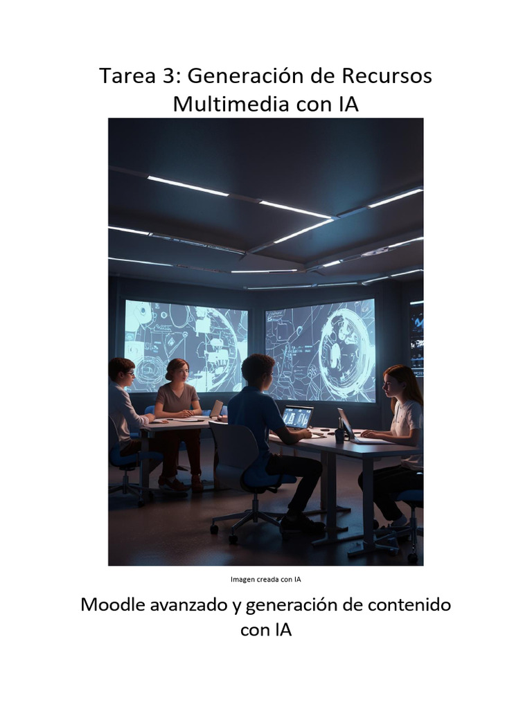 Tarea 3 Generación de recursos multimedia con IA | PDF