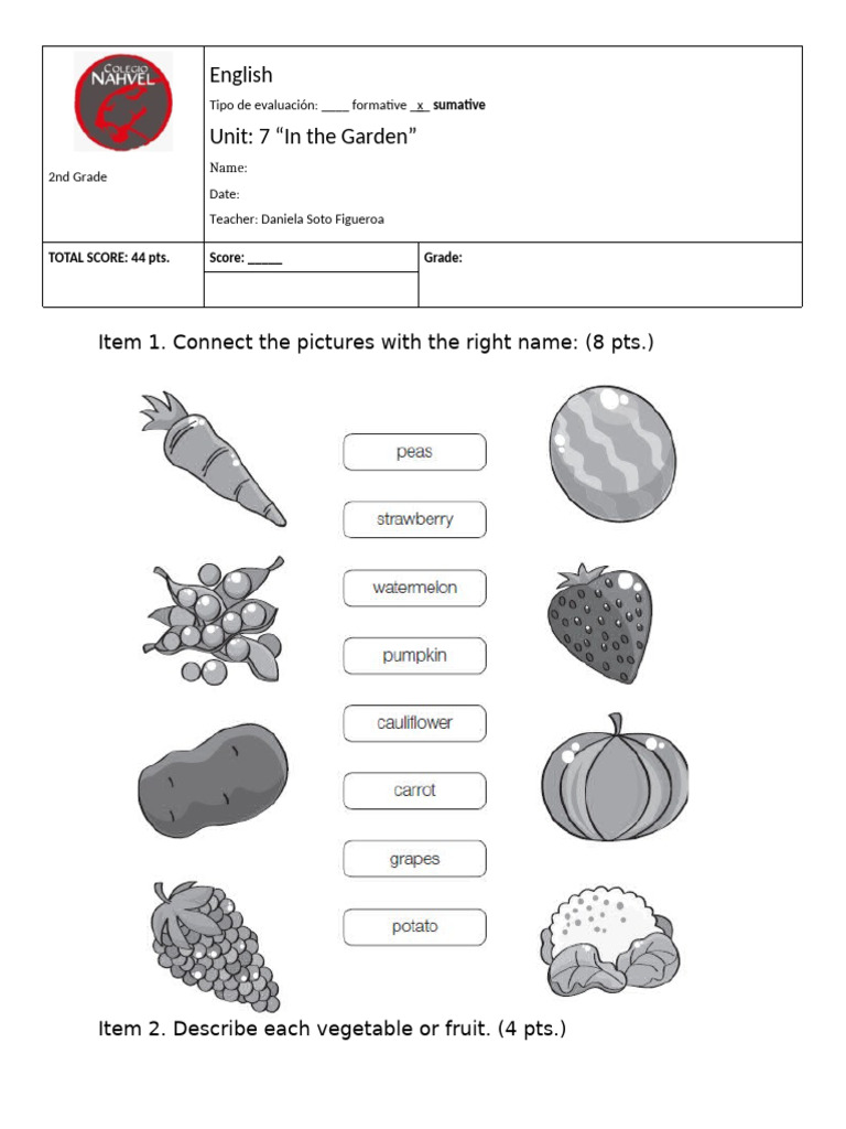 2nd Grade Test Unit 7 | PDF