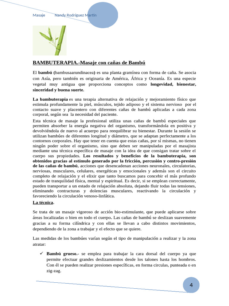 Masaje Con Bambú | PDF