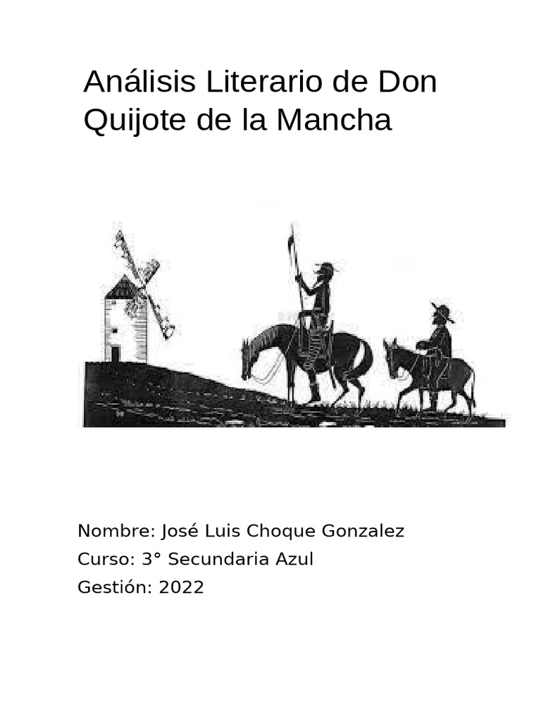 Análisis de Don Quijote de La Mancha | PDF