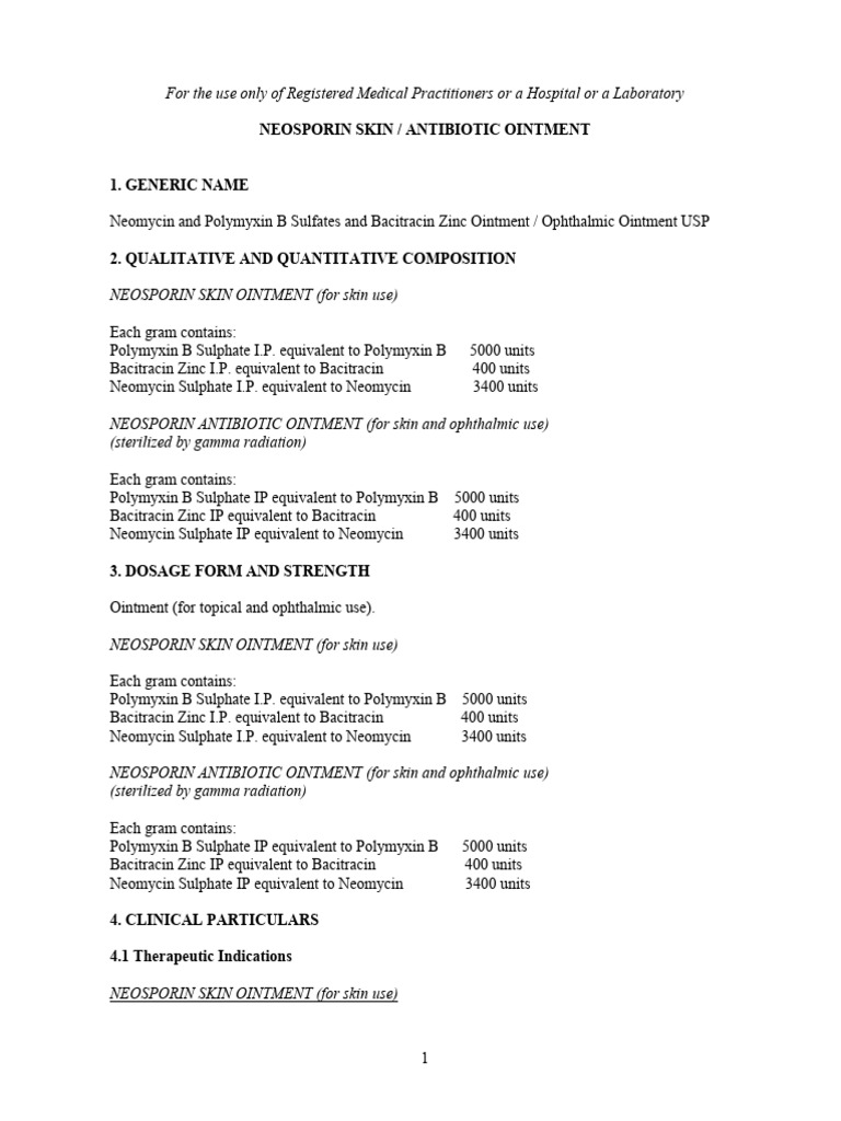 Neosporin Ointment | PDF