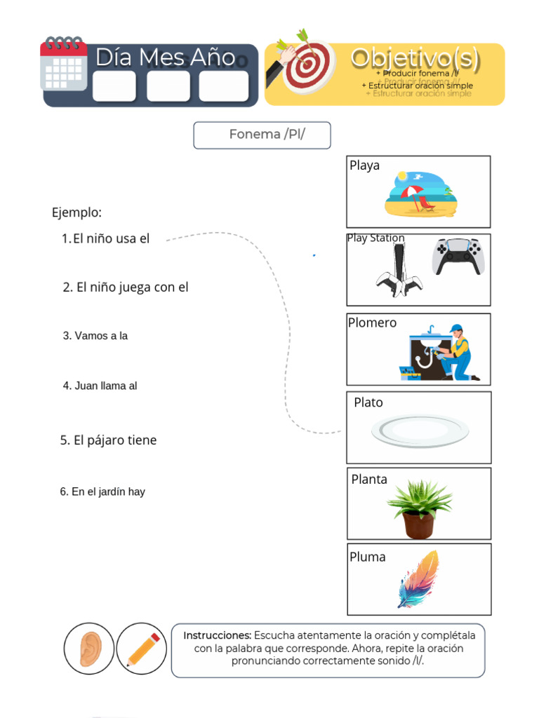 Completa la Frase ejercicios de L.pdf | PDF