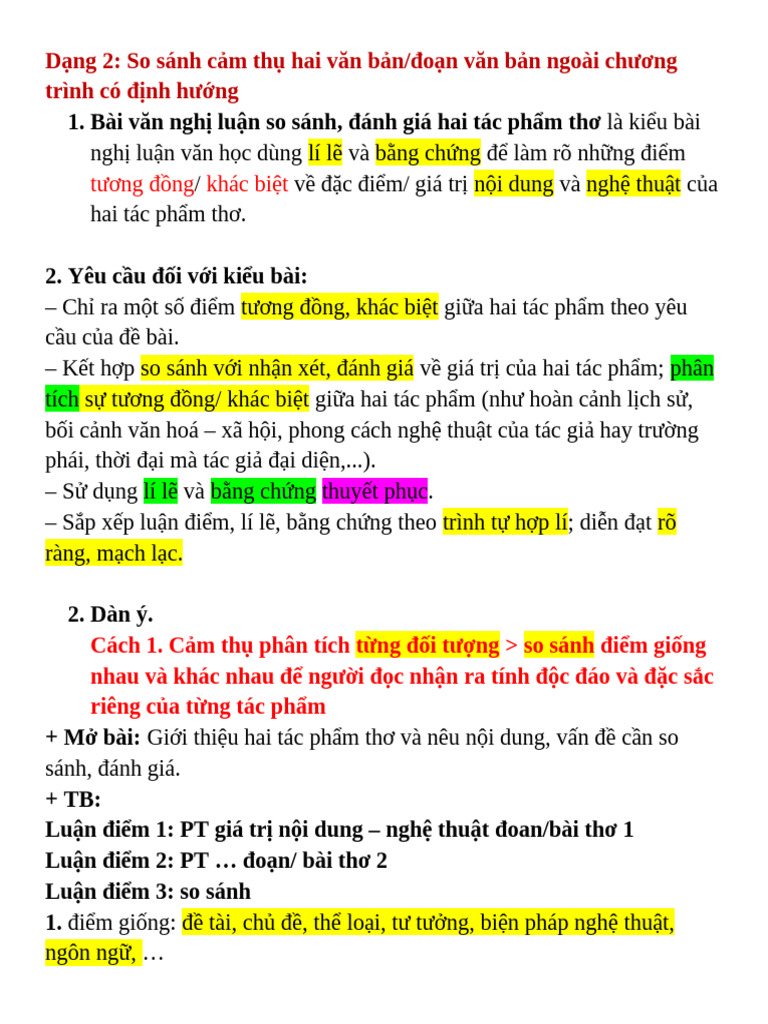 D NG 2 - So Sánh Hai Bài Thơ | PDF