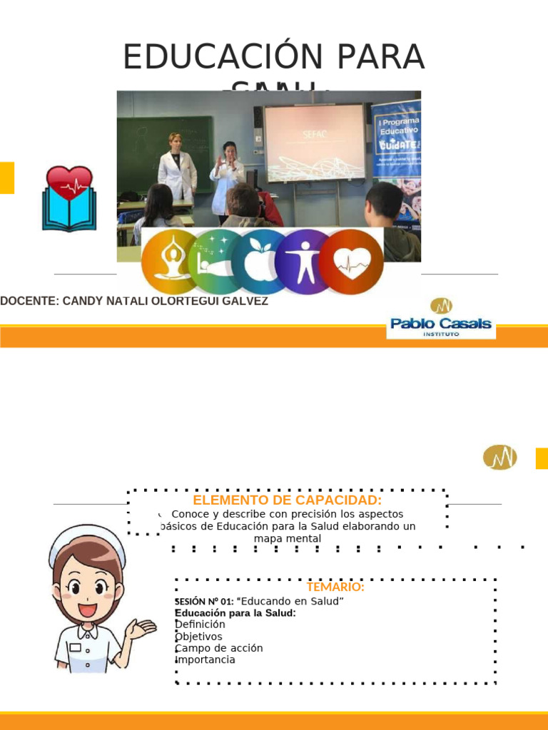 Sesion #1 Educando en Salud | PDF