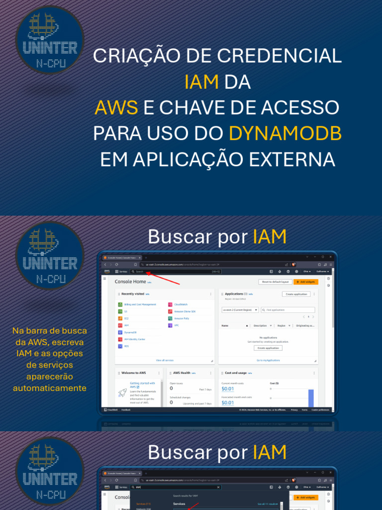 Configuracao AWS IAM para DynamoDB Com Site Glitch | PDF