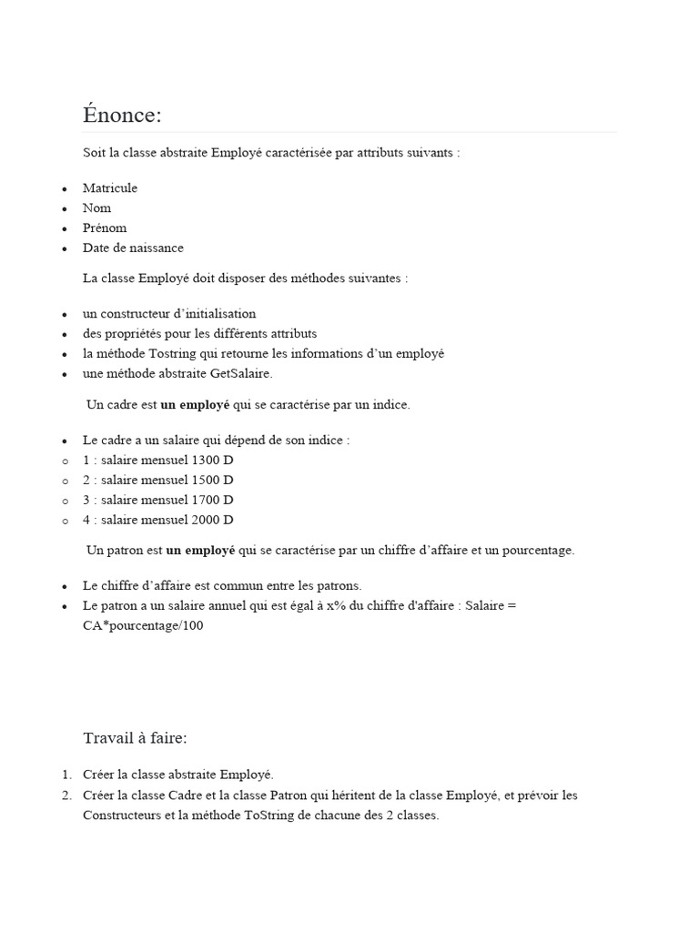Exercice 2 C# | PDF