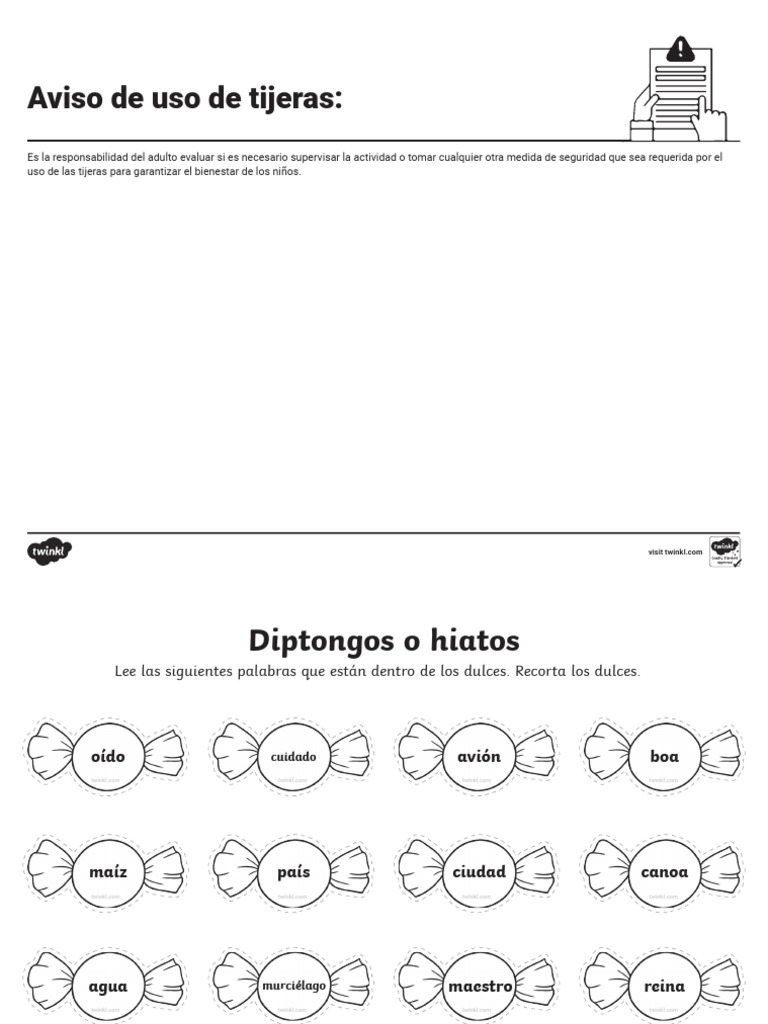 BW Actividad - Diptongos o Hiatos | PDF
