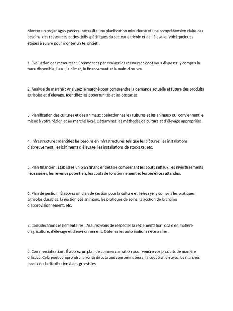 Monter Un Projet Agro | PDF