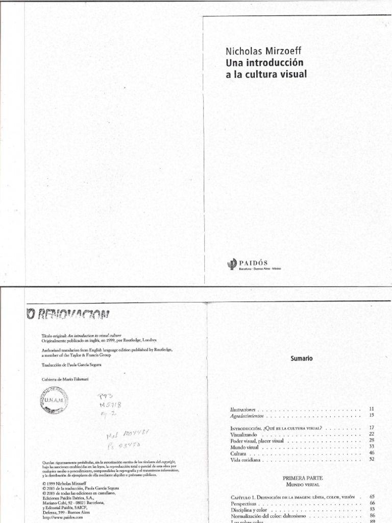 MIRZOEFF, Nicholas - Una introduccion a la cultura visual. Introducción ...