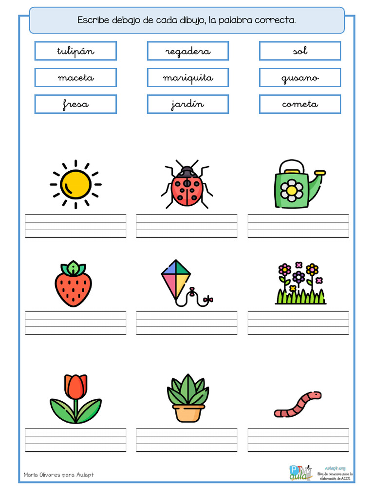 Lectoescritura Vocabulario Primavera | PDF