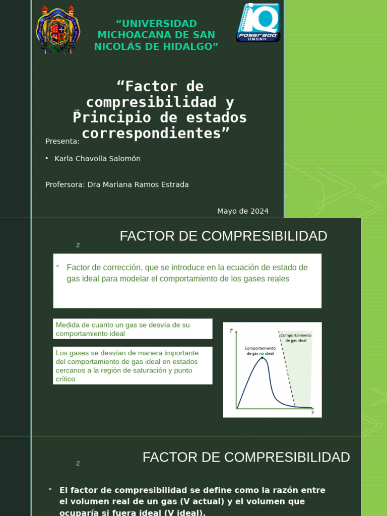 Factor de Compresibilidad y Principio de Estados | PDF | Gases ...