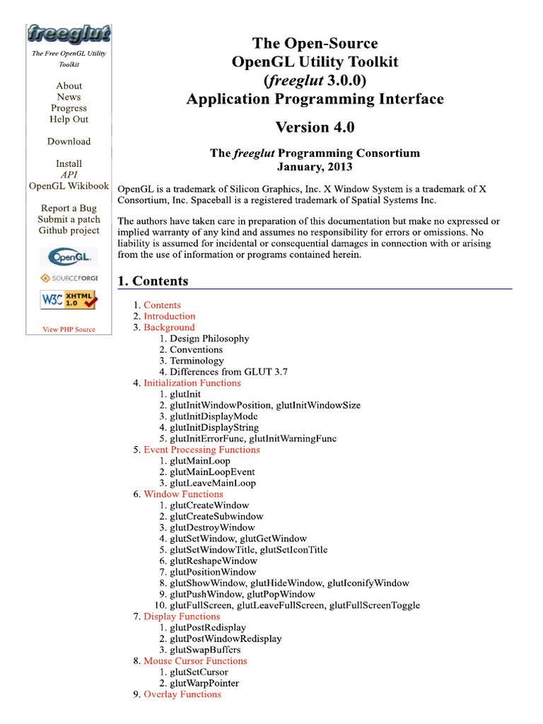 Freeglut Full Documentation-1-10 | PDF