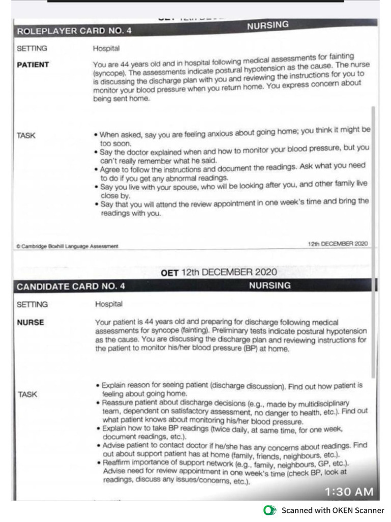 Speaking Role Play Cards (4) - 1 (1) Standard Cards | PDF
