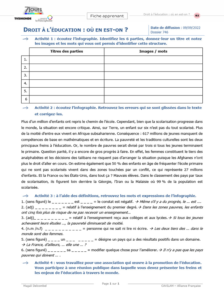 7jours 220909 Infographie Ecole B2 App | PDF