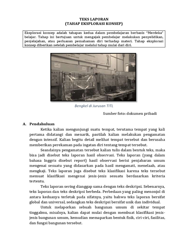 Eksplorasi Konsep - Teks Laporan | PDF