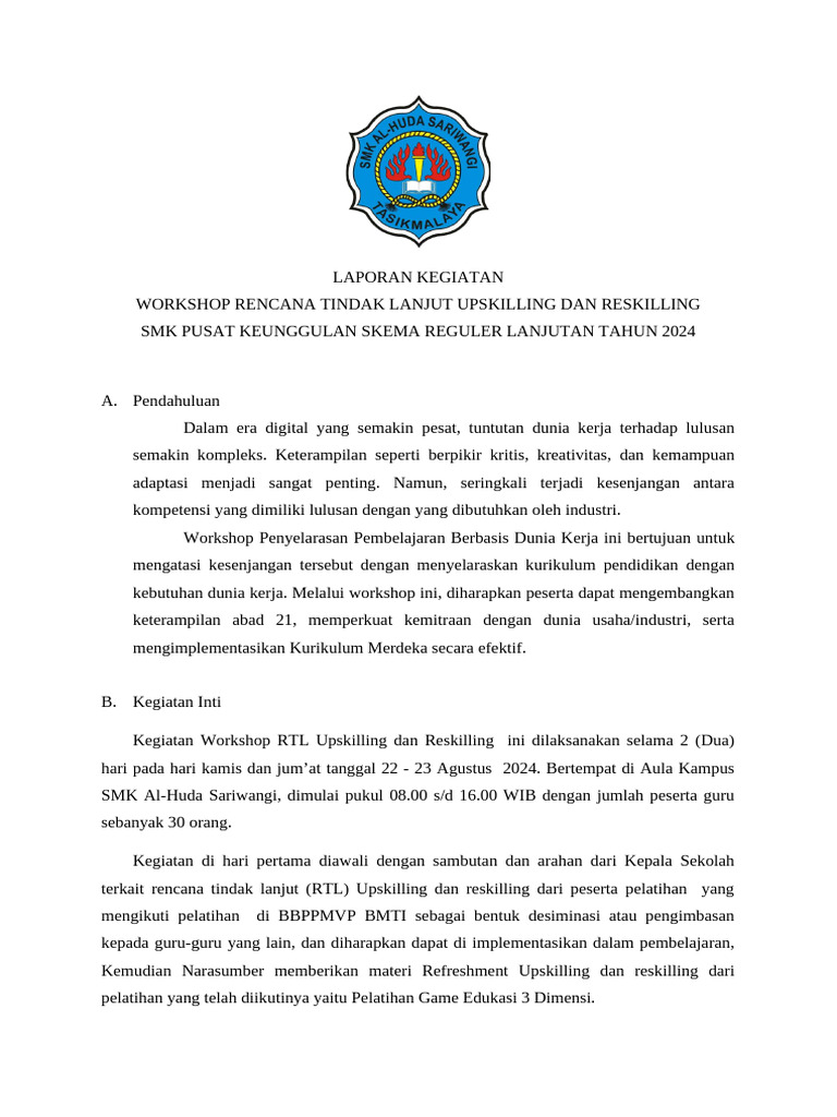 Laporan Kegiatan Workshop | PDF