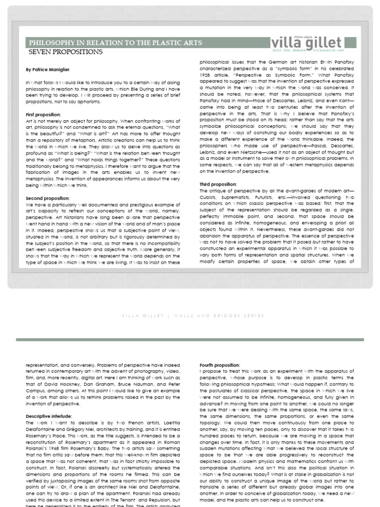 MANIGLIER - Philosophy in Relation To The Plastic Art. | PDF