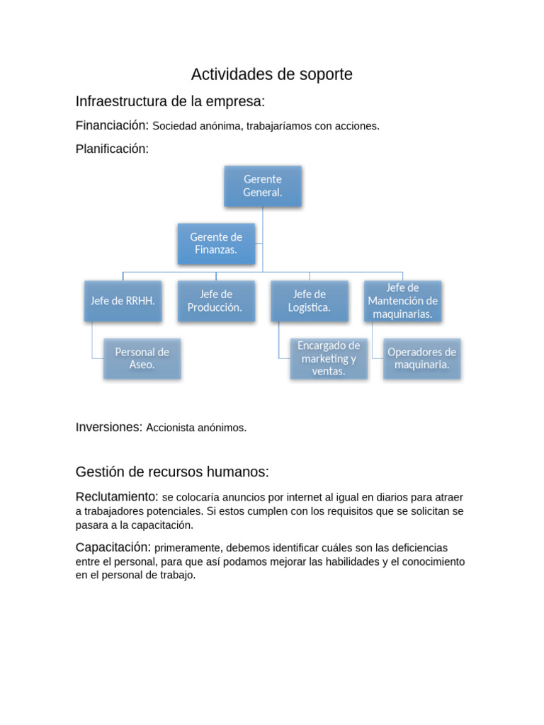 Actividades de soporte software ERP | PDF