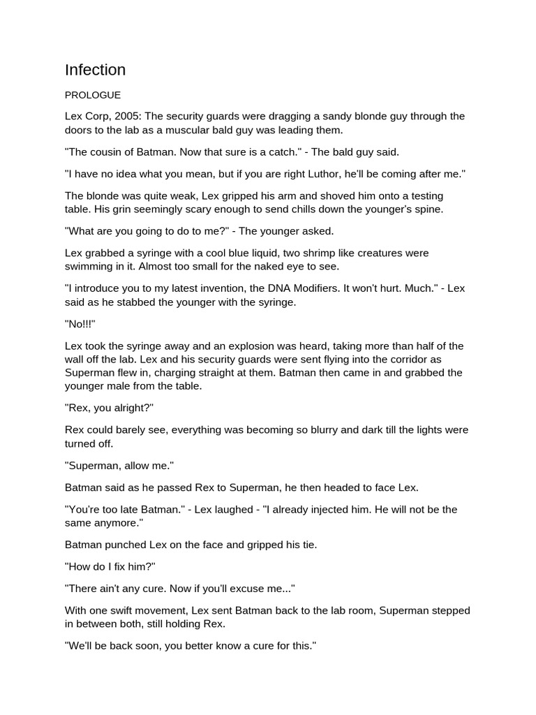 Infection 1 | PDF | Batman | Mystery, Thriller & Crime Fiction