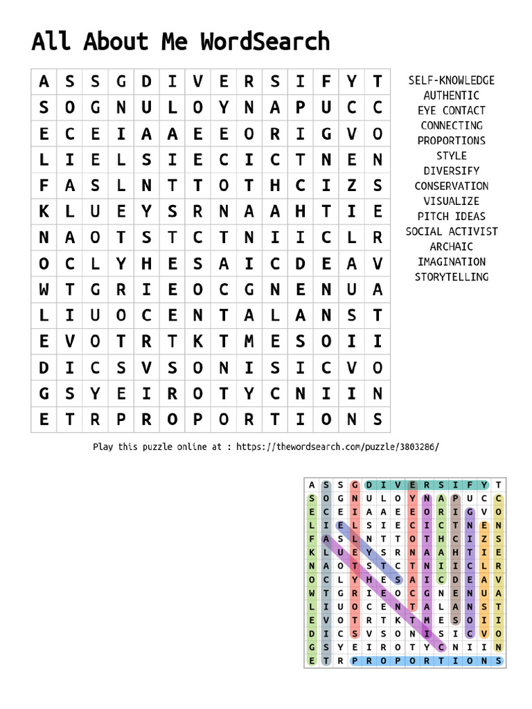 Thewordsearch Com All About Me Wordsearch 3803286 | PDF