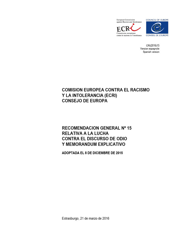 5 RecomendacionGeneral15REC 15 2016 015 SPA - Backup | PDF