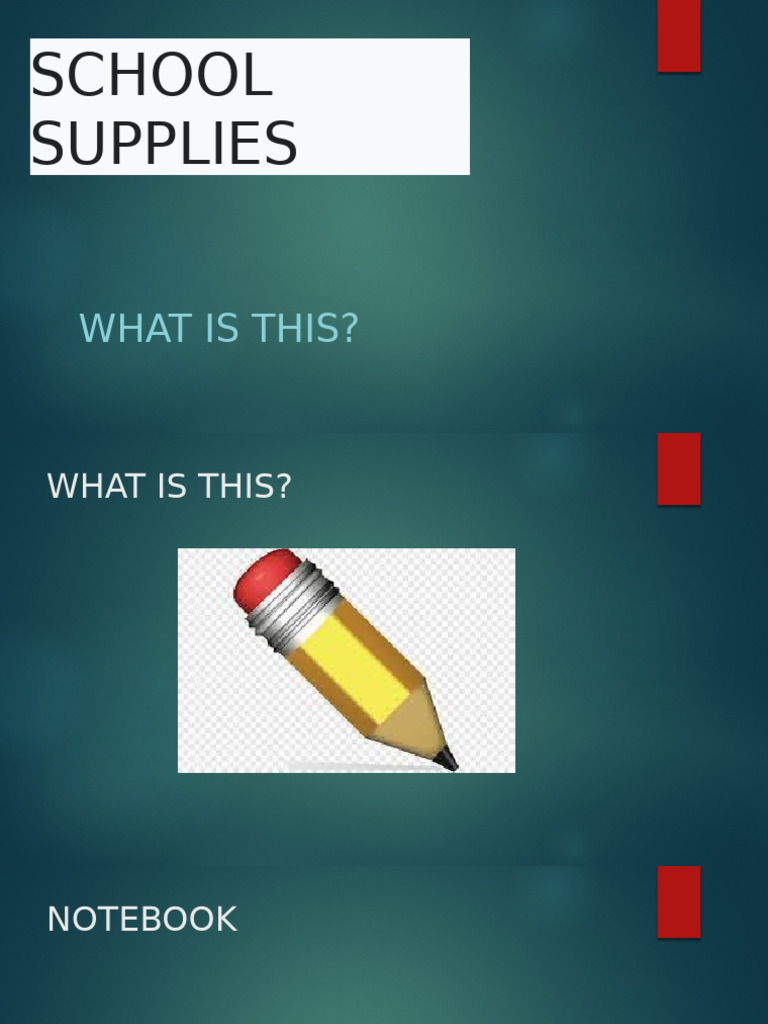School Supplies | PDF