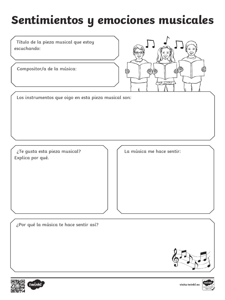Ficha de Actividad - Sentimientos y Emociones Musicales | PDF | Poesía