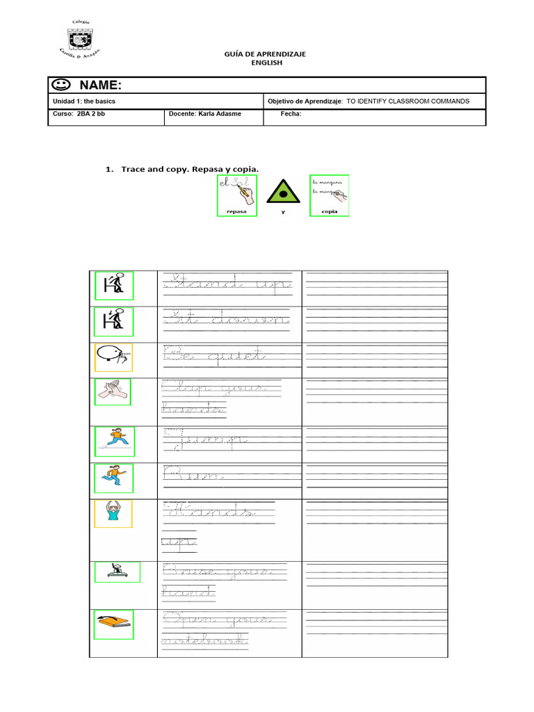 2 B COMMANDS Writing Reading | PDF