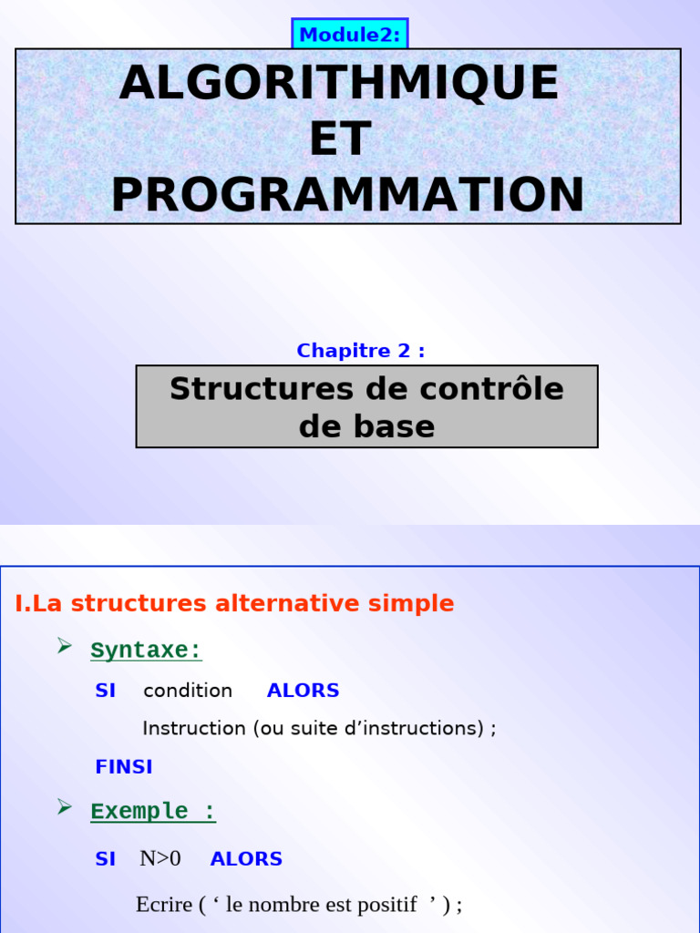 Chapitre2 Structures De Contrôle Pdf