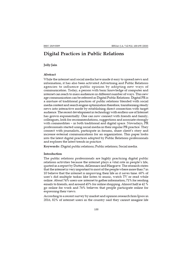Public Relation | PDF | Social Media | Social Science