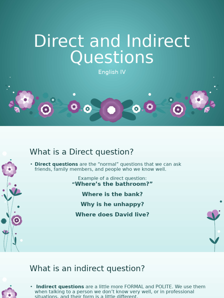 10 Direct - and - Indirect - Questions - 1 | PDF