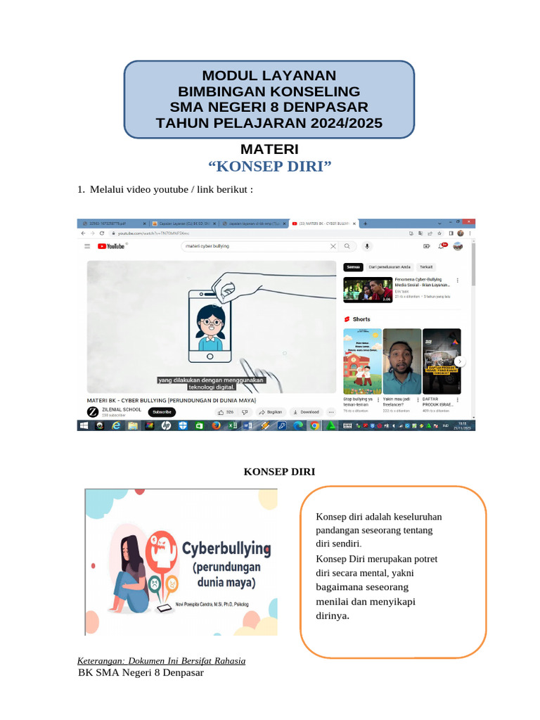 Modul BK Konsep Diri BLM Selesai | PDF