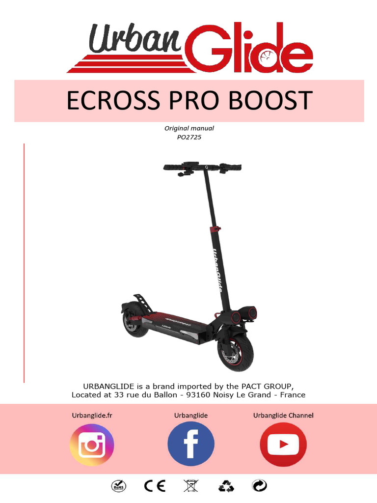 Manual Urbanglide Ecross Pro Boost All Languages | PDF