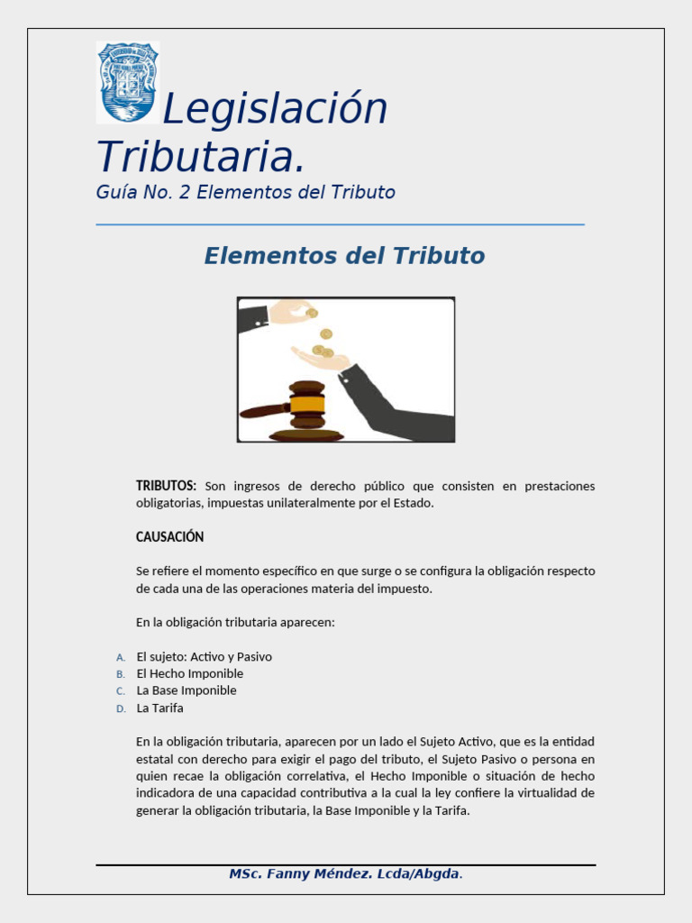 Guia 2 Elementos Del Tributo | PDF