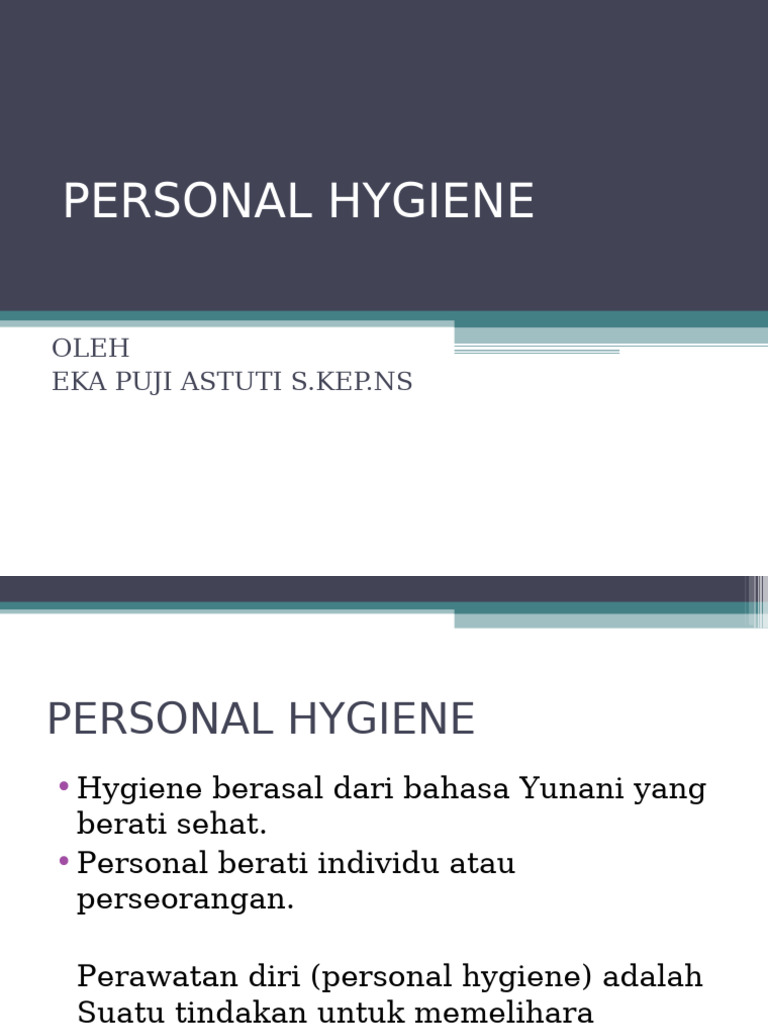 Personal Hygiene | PDF