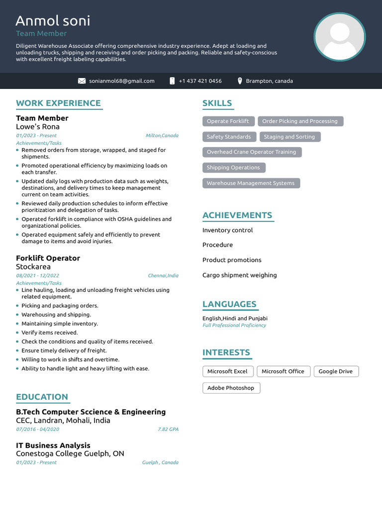 Anmol Soni Resume | PDF