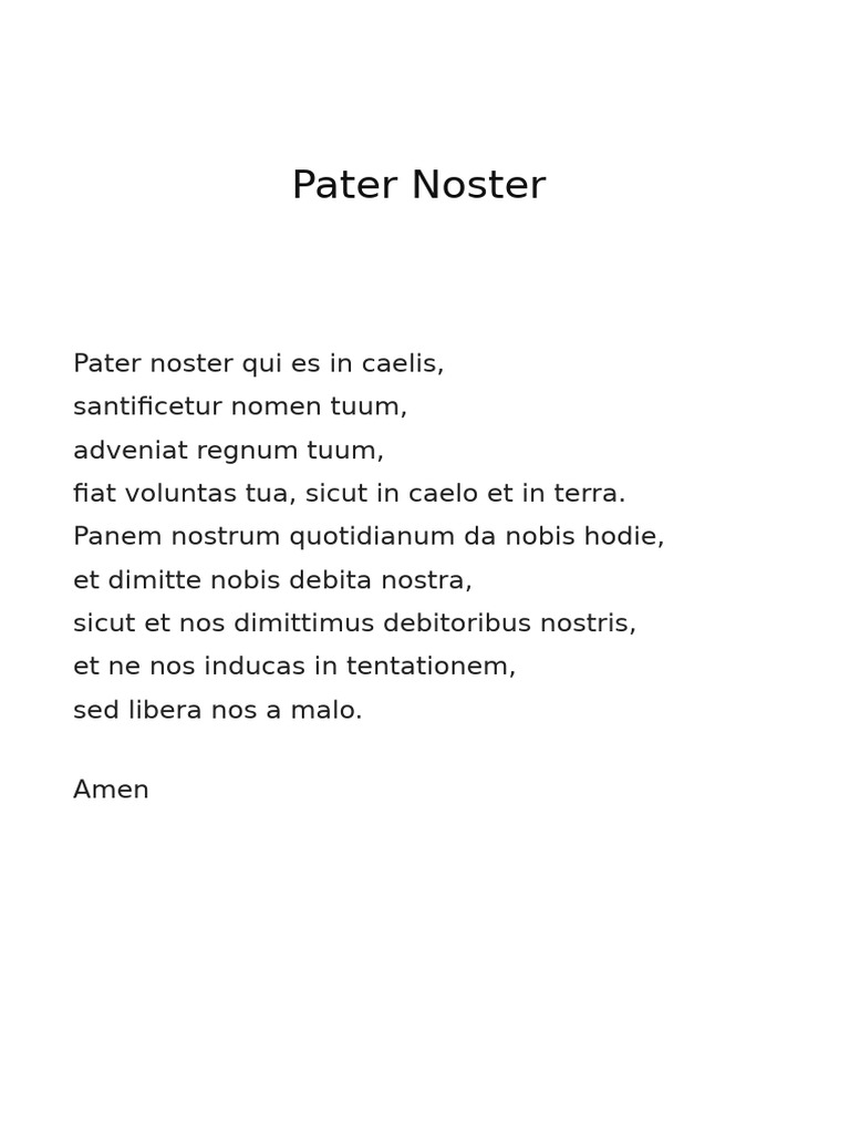 Pater Noster | PDF