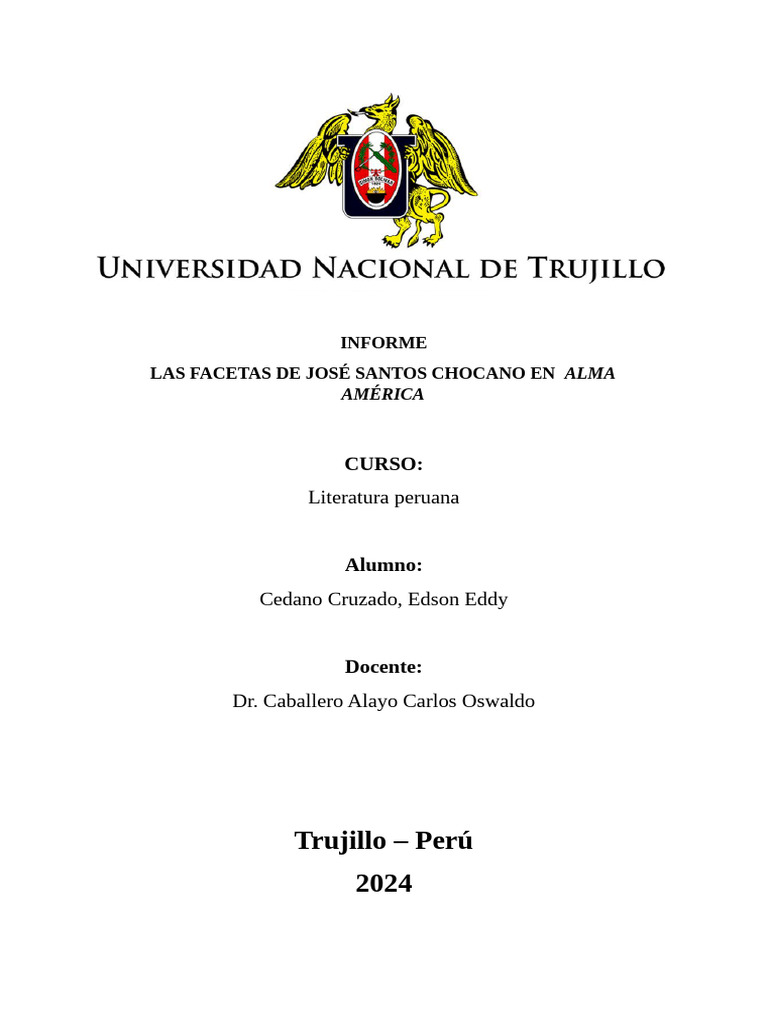 (Monografia) Las Facetas de Jose Santos Chocano en Alma America | PDF