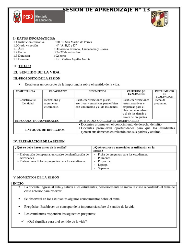 SESION #10. El Sentido de La Vida DPCC | PDF