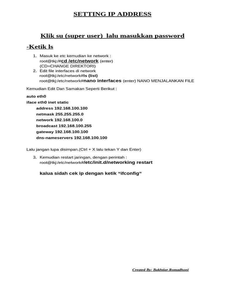 Setting Ip Address | PDF