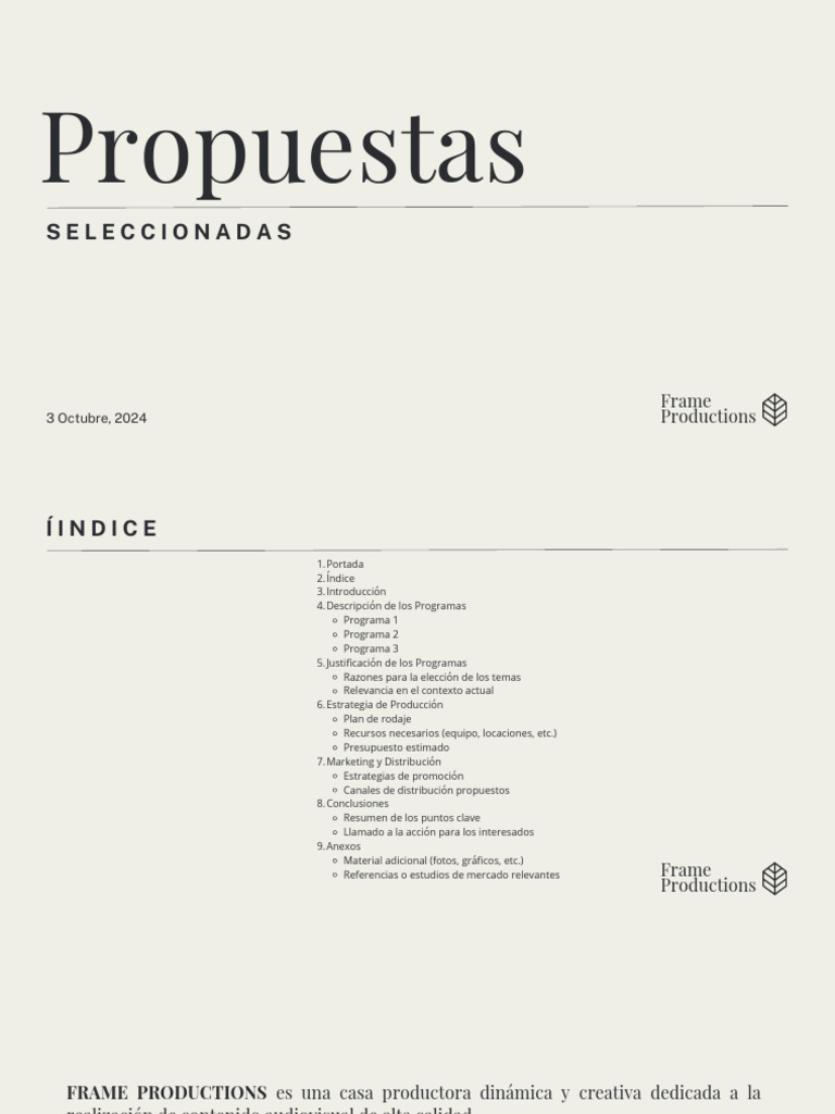 Propuestas Finales - TV | PDF