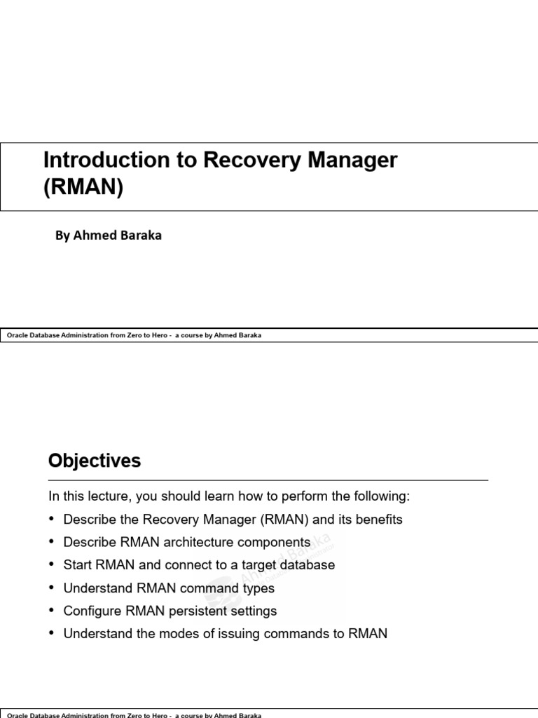 Introduction To RMAN | PDF