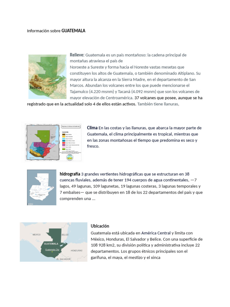 Información sobre GUATEMALA | PDF