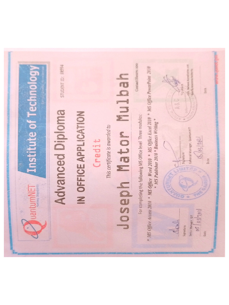 Advance Diploma | PDF