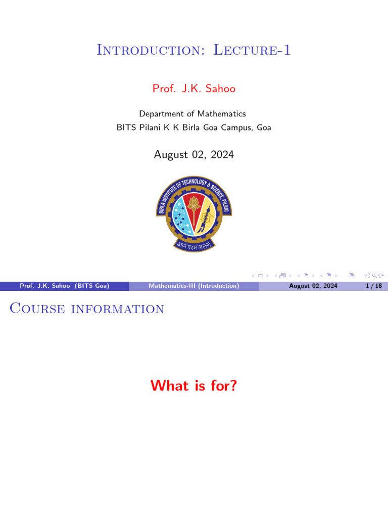 Lecture 1 | PDF