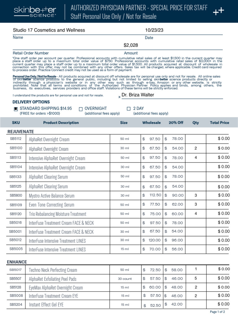External Staff Order Form_5-2023 | PDF