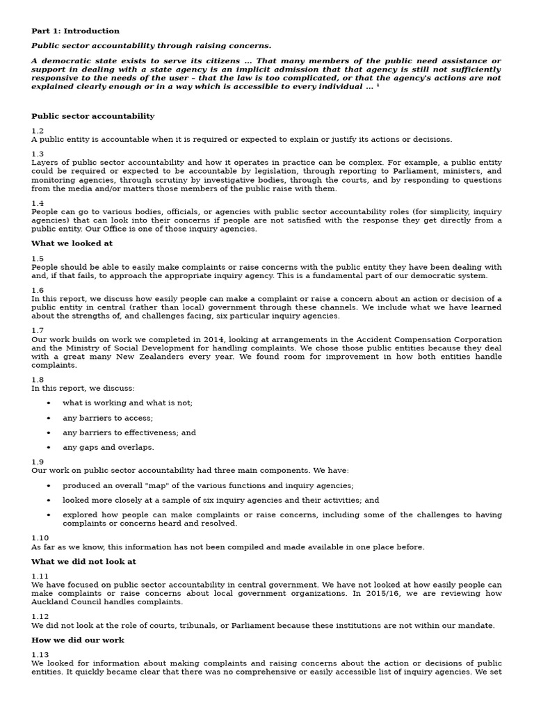 Understanding Public Sector Accountability Part 1 | PDF